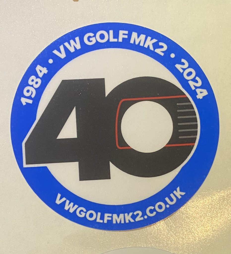 Mk2 Golf – 40th Anniversary Club sticker – VW Golf Mk2 Owners Club